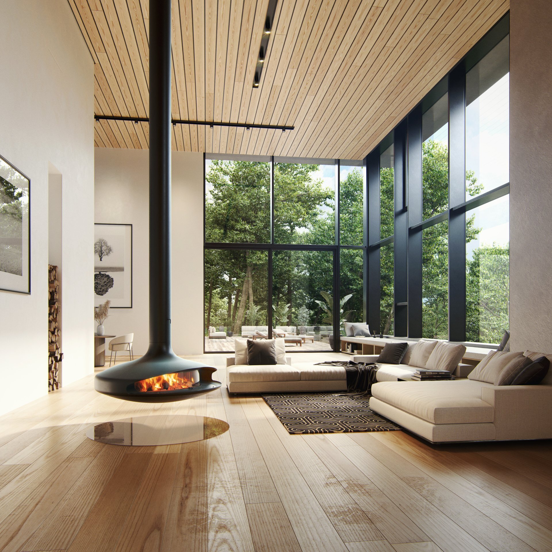 Focus Fireplaces Gyrofocus Glazed Wood Burning Stove - Bonfire