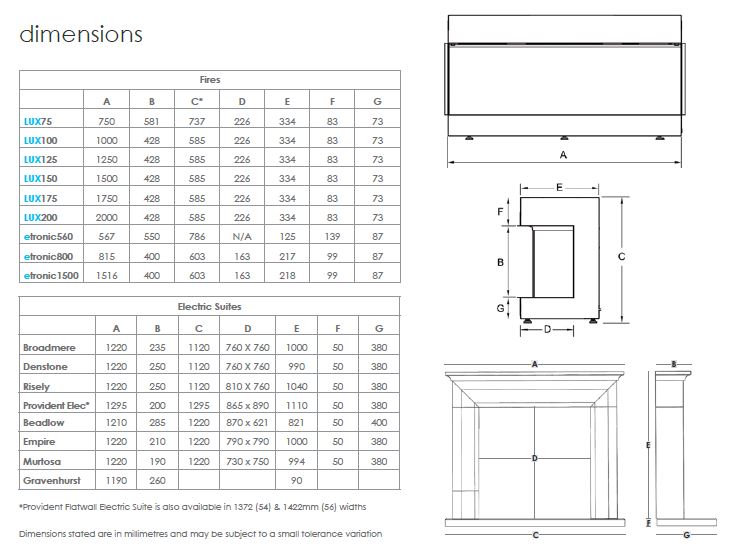 Solution Fires Lux 75 Inset Electric Fireplace - Bonfire