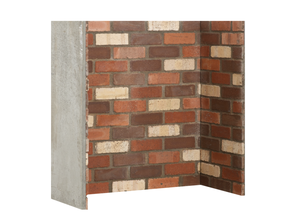 Rainbow Brick Fireplace Chamber Lining Panels - Bonfire
