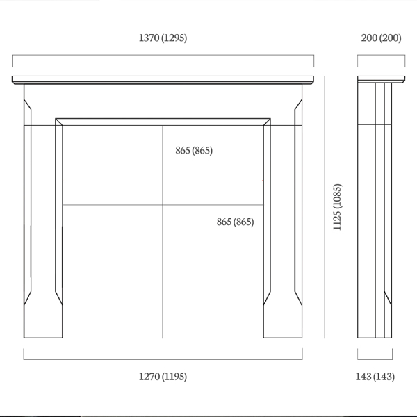 Lingwood 51" & 54" Limestone Fireplace Surround - Bonfire