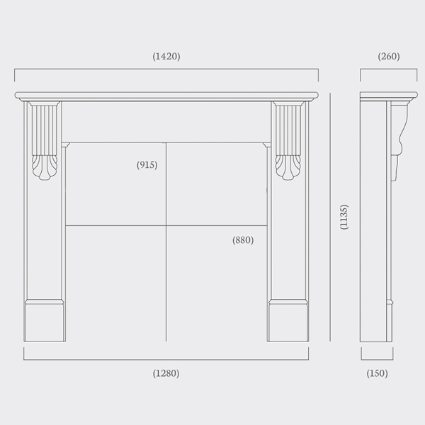 Nuffield 56" Limestone Fireplace Surround - Bonfire